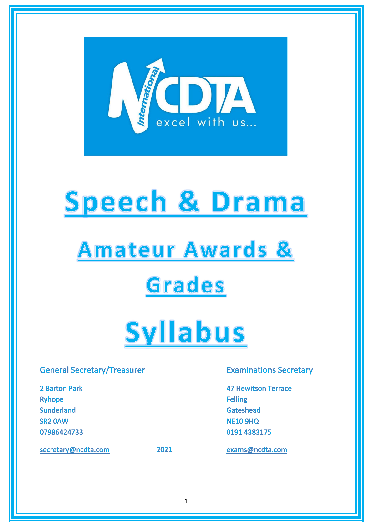 Speech & Drama Grades & Awards – NCDTA International